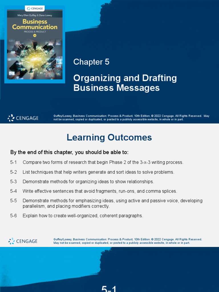 Guffey - Ch05 - Organizing and Drafting Business Messages | PDF | Brainstorming | Sentence ...