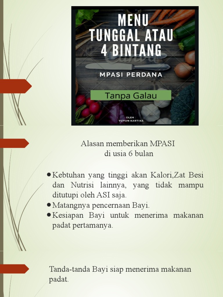 Variasi Menu Mpasi | PDF