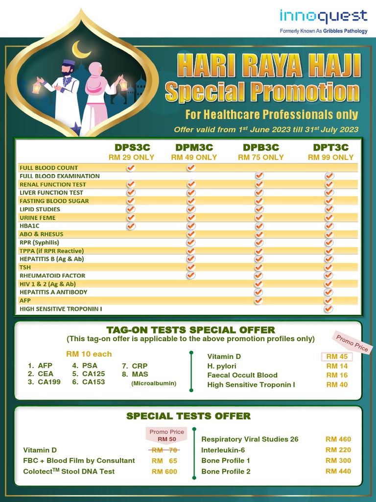 Special Blood Test Offers June-July 2023 | PDF | Bone | Clinical Medicine