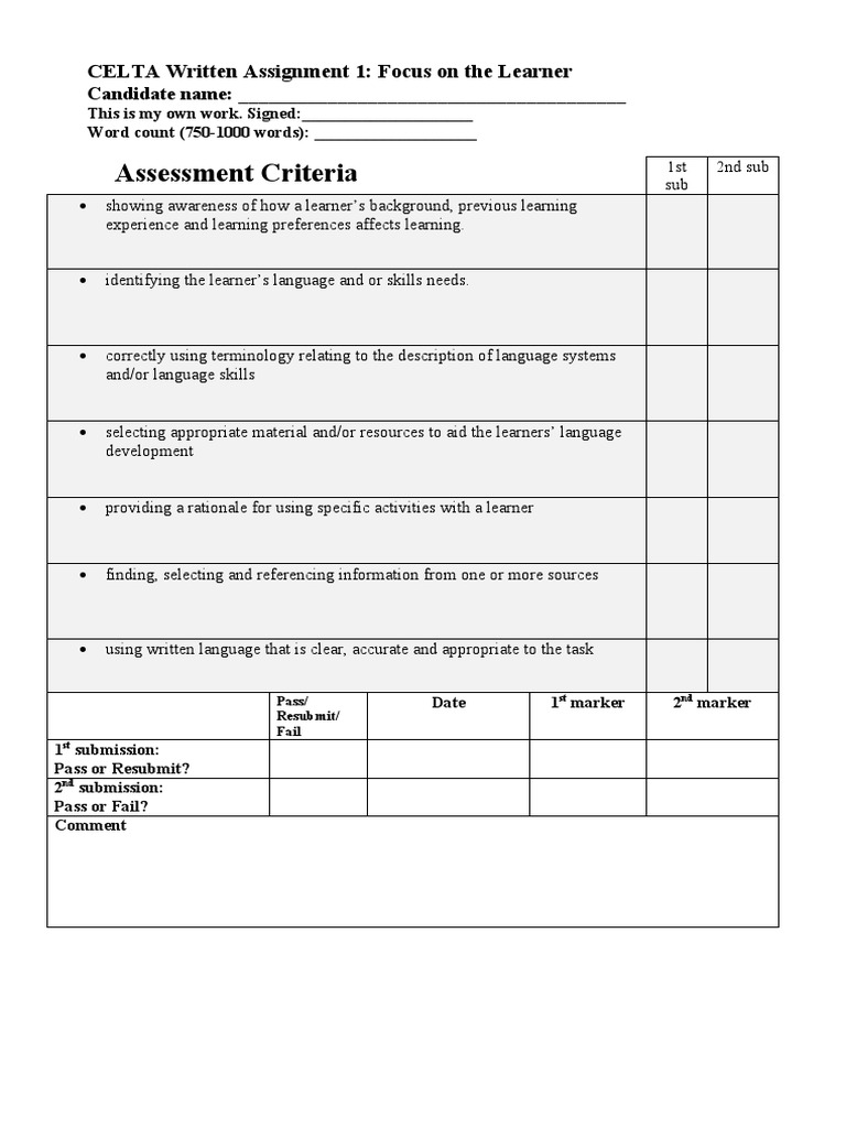 Assignment 1 Focus On The Learner | PDF | Learning | English Language
