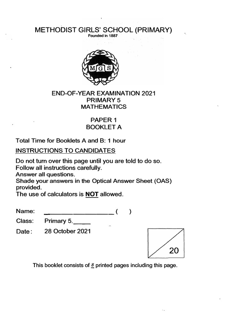 P5 Mathematics Exam Paper 2021 | PDF