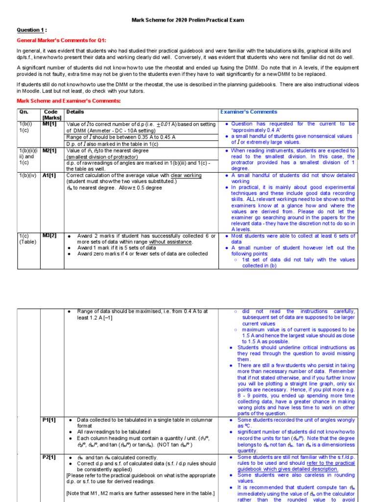 2020 HCI Prelim H2 Physics 9749 P4 Soln | PDF | Compass | Significant ...