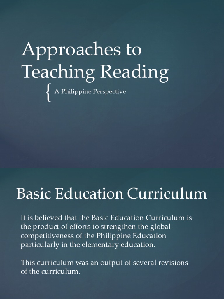 Approaches To Teaching Reading | PDF | Communication | Secondary Education