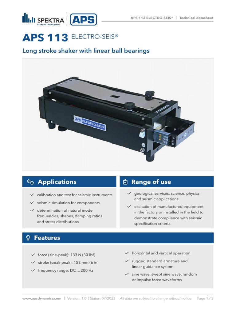 APS 113 HF Data Sheet en | PDF | Resonance | Force