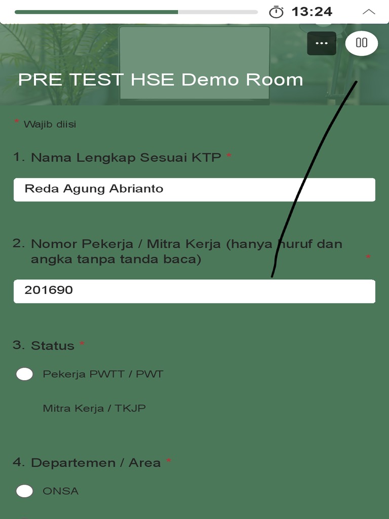 Pre Test Hse Demo Room | PDF