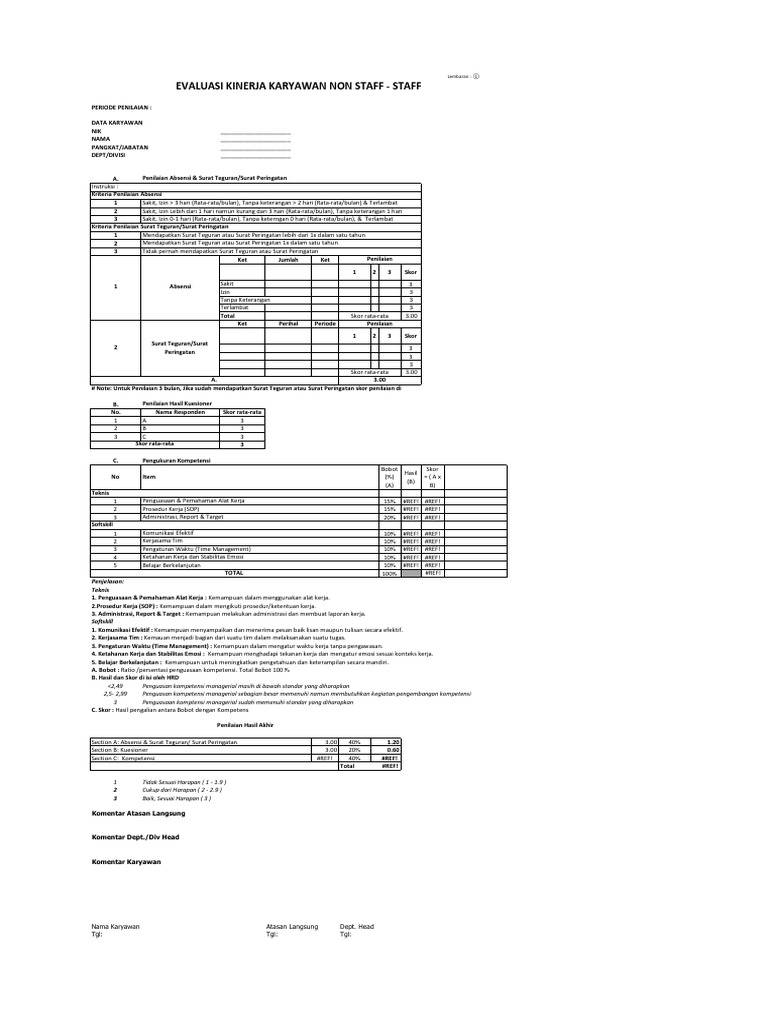 Penilaian Karywan 3 | PDF