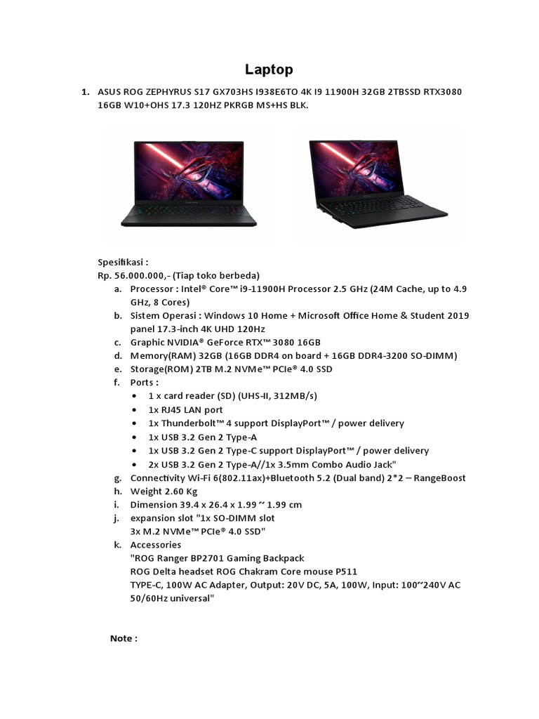 Pengajuan Laptop Pdf Laptop Usb