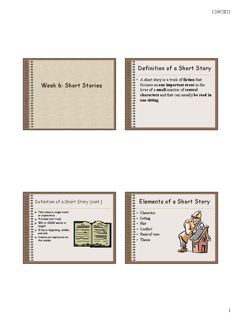 Week 6 - Short Stories | PDF | Plot (Narrative) | Narration