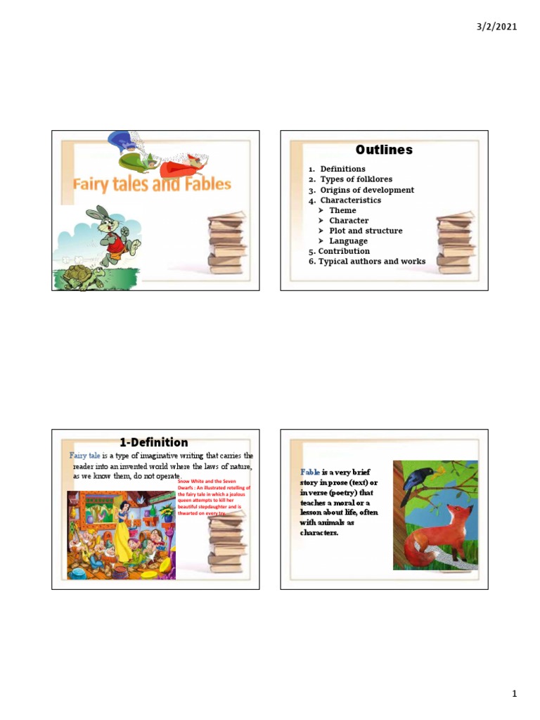 Lecture - Fairy Tales and Fables | PDF | Fable | Fairy Tales