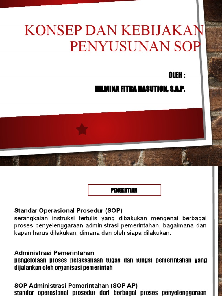 1 Konsep Dan Kebijakan Penyusunan Sop | PDF
