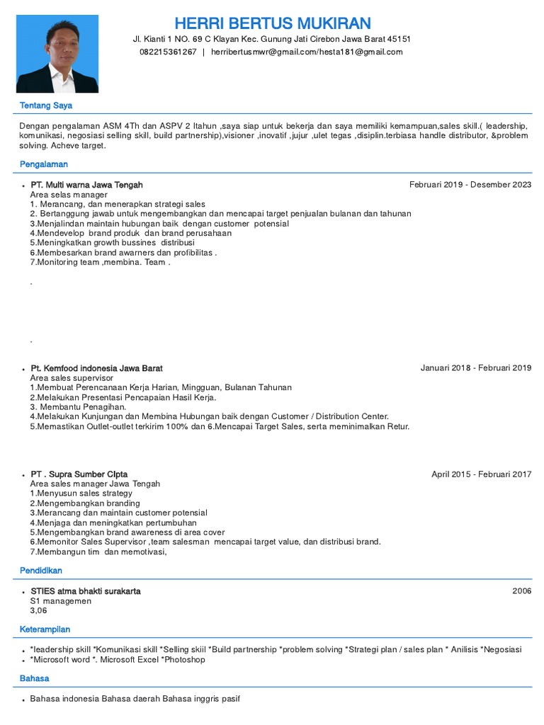 Herri New - CV | PDF | Bisnis | Pengembangan Diri