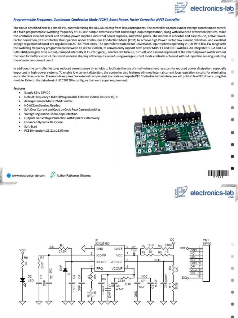Programmable Frequency Continuous Conduction Mode CCM Boost Power ...