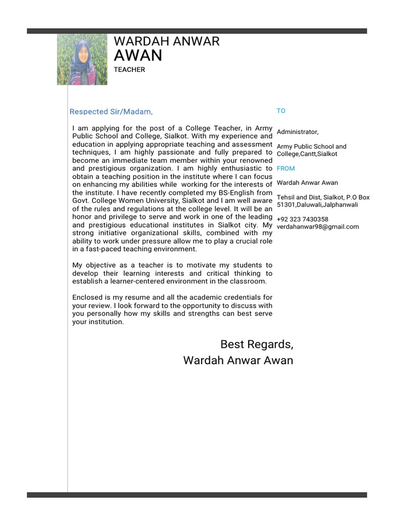 Updated Cover Letter | PDF