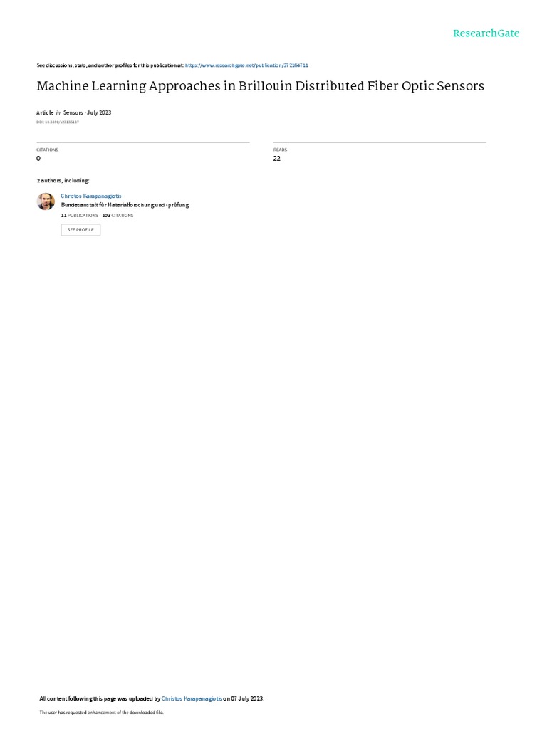 Machine Learning Approaches in Brillouin Distributed Fiber Optic ...
