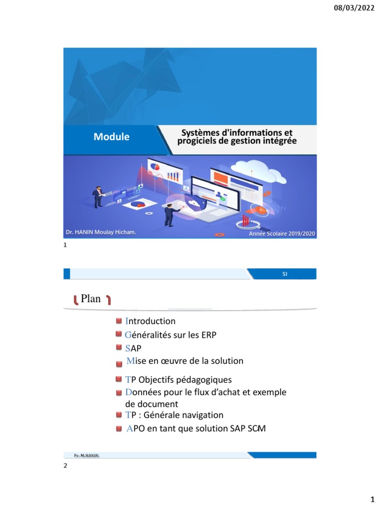 Introduction aux ERP et SAP SCM | PDF | Progiciel de gestion intégré | Gestion informatique