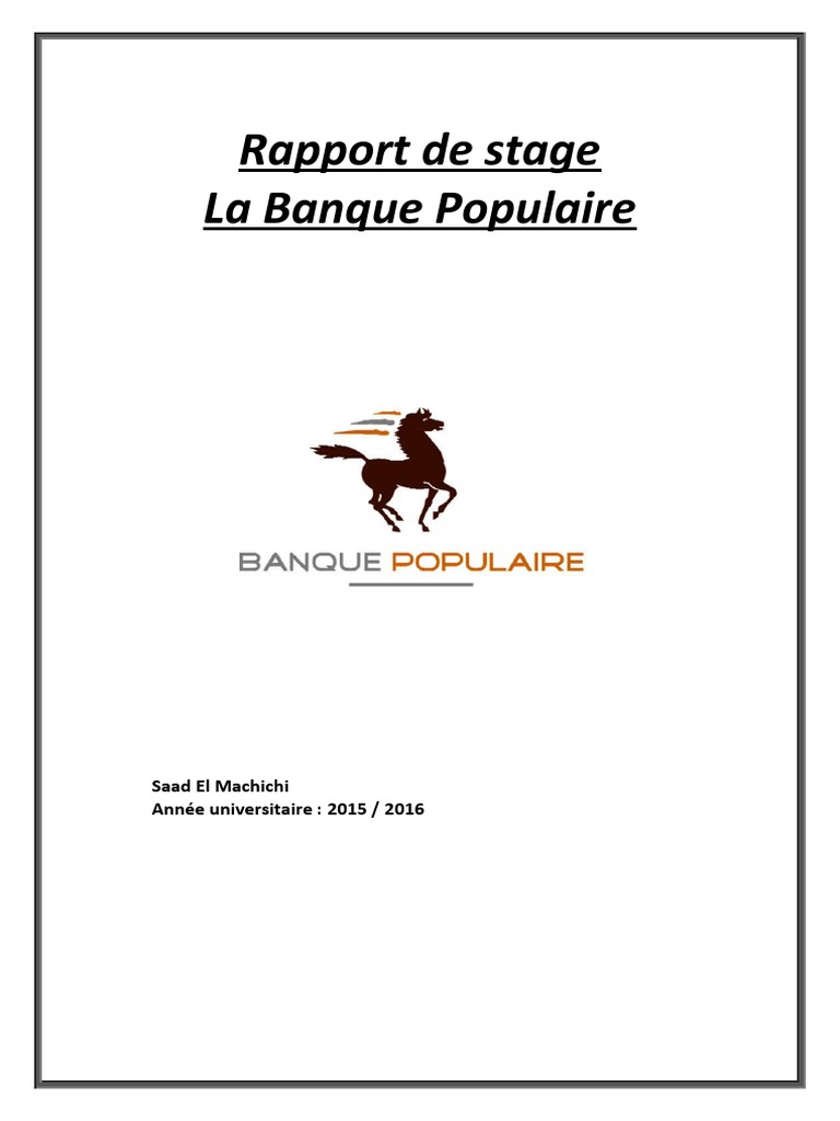 Rapport de Stage La Banque Populaire | PDF | Chèque | Banques