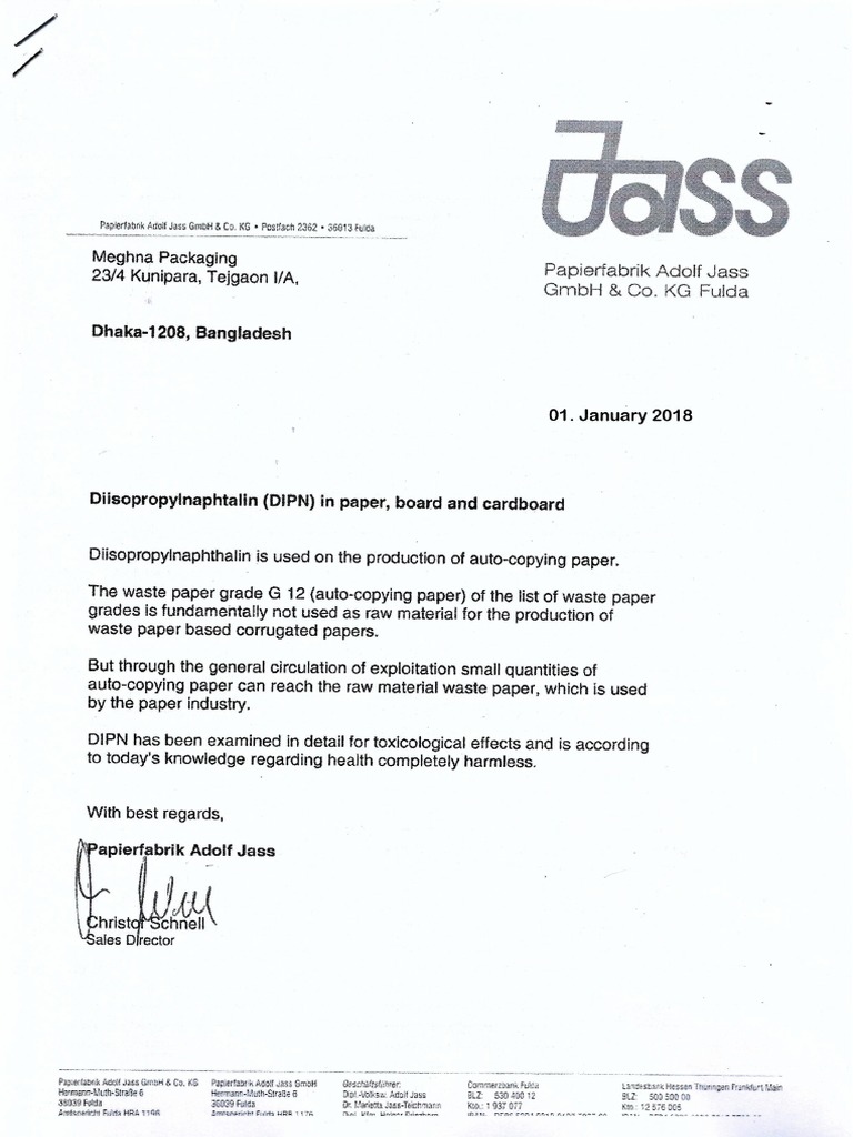 Certification From Jass-Paper - Germany | PDF