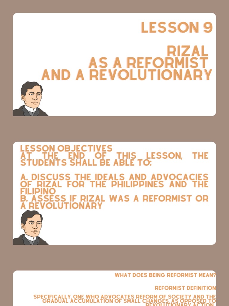 Lesson 9 Rizal As Reformist and A Revolutionary | PDF | Philippines ...