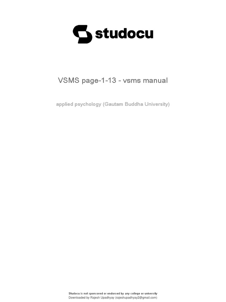 Vsms Page 1 13 Vsms Manual | PDF | Intelligence | Intellectual Disability