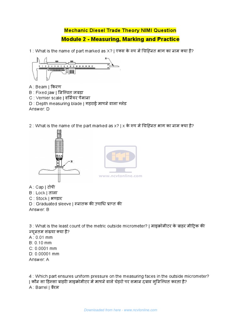 Module 2 - Measuring, Marking and Practice | PDF