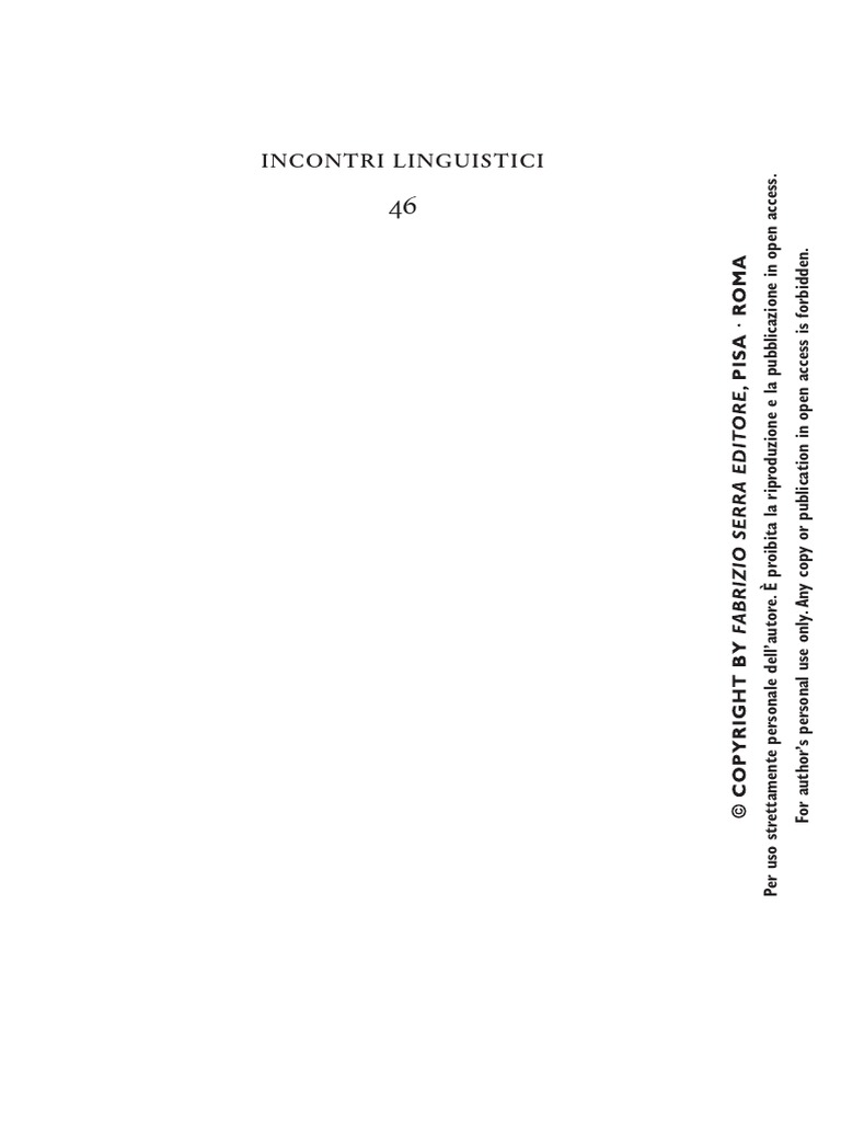 The Submerged Syntax Between Late Antiquity and The Modern Age ...