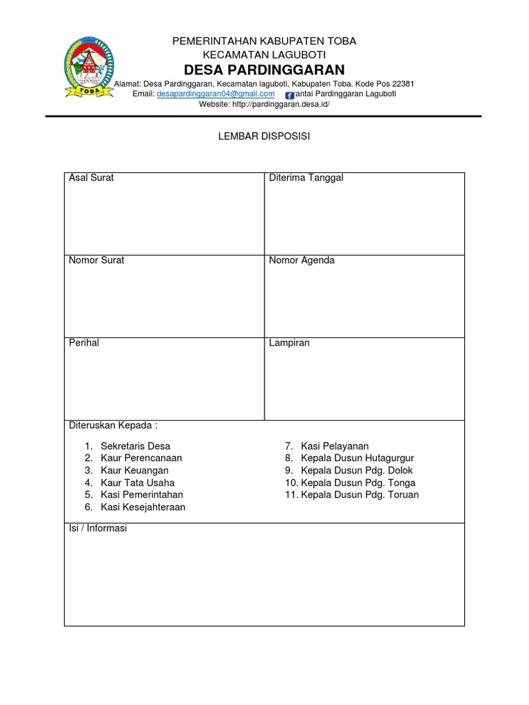 Lembar Disposisi | PDF | Griya & Taman