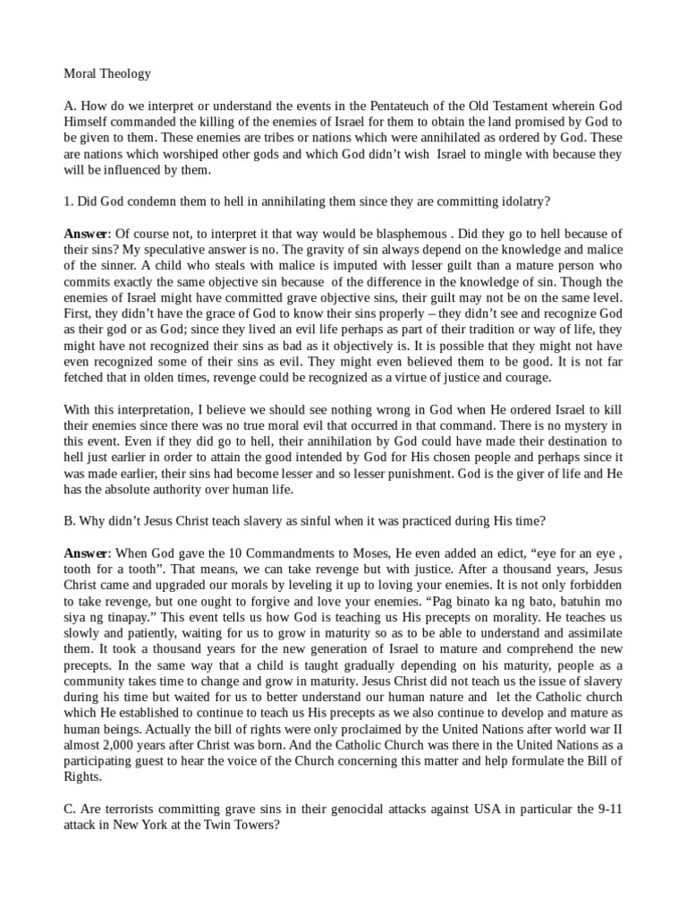 Moral Theology | PDF | Conscience | Sin