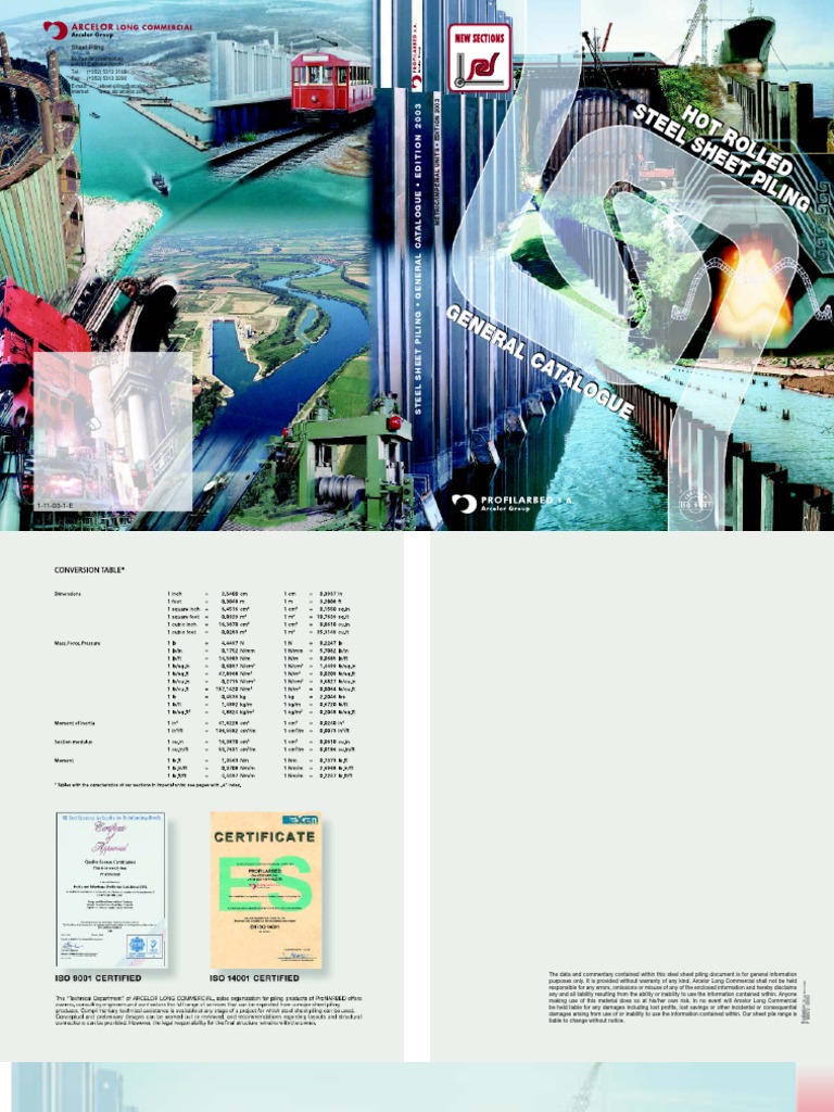 GenProductBrochUS - Sheet Pile Profiles | PDF | Deep Foundation | Young ...