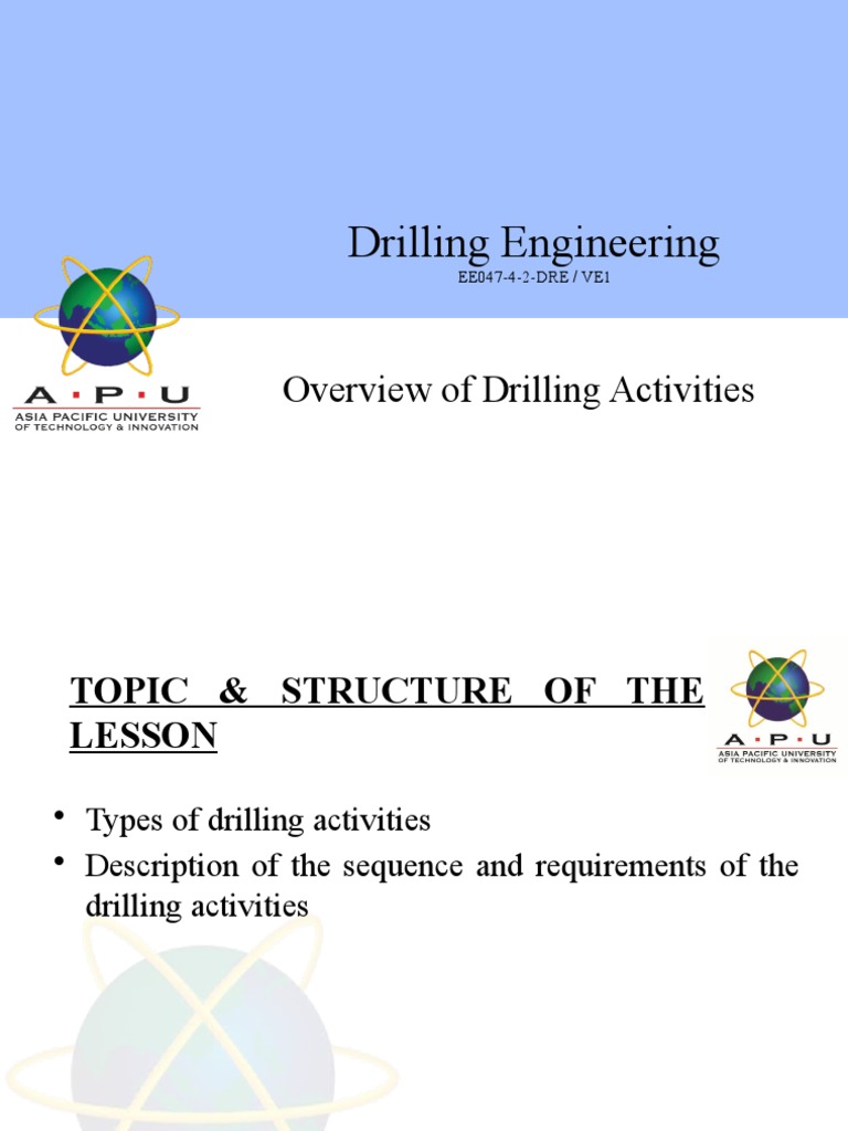 Chapter 3-Overview of Drilling Activities | PDF | Petroleum Reservoir | Oil Well