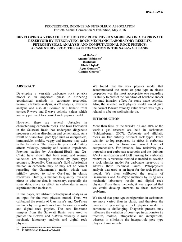 Rock Physics Modeling in Carbonates | PDF | Porosity | Materials