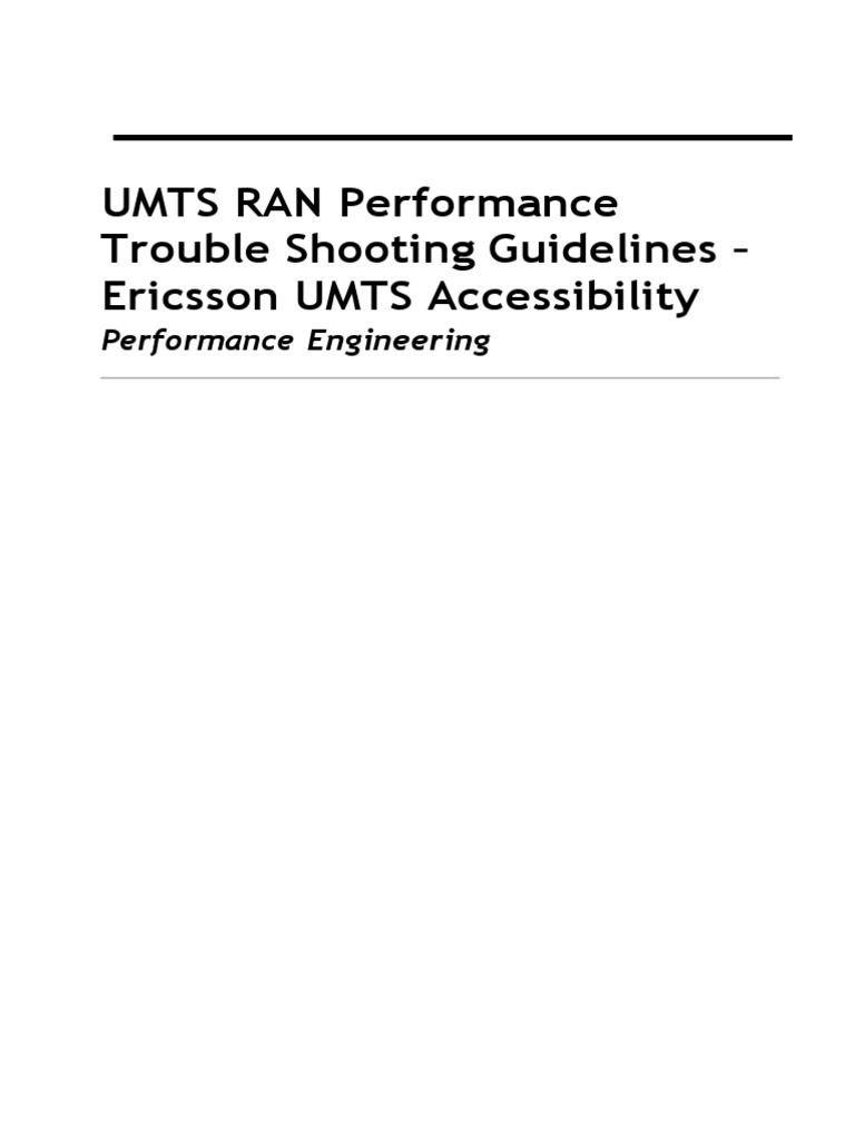 Pdf Umts Performance Trouble Shooting And Optimization Guidelines Ericsson Accessibility Pdf 