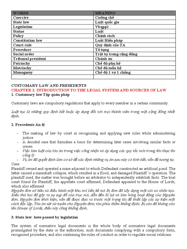 Customary Law and Presedents | PDF