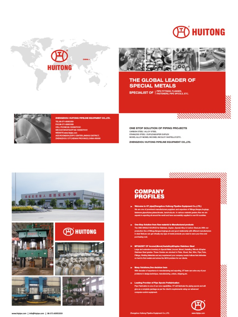 Zhengzhou Huitong Catalogue | PDF | Pipe (Fluid Conveyance) | Mechanical Engineering