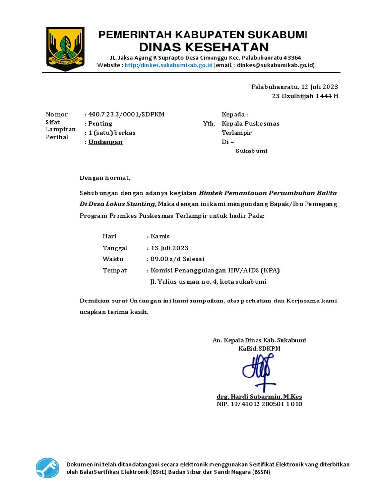 SURAT Undangan Bimtek | PDF SURAT Undangan Bimtek | PDF