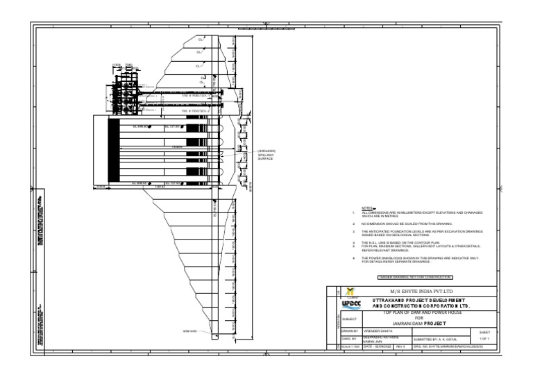 Jamrani Dam Project Tender Drawing | PDF | Flood | Hydroelectricity