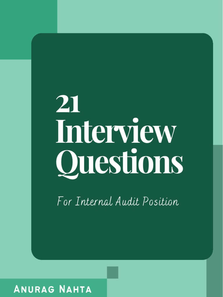 Interview Questions For Internal Audit Position | PDF