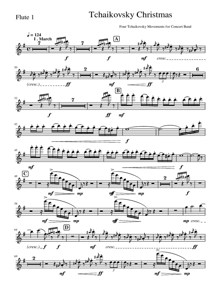 A Tchaikovsky Christmas-02-Flute 1 | PDF | Compositions For Symphony Orchestra | Orchestras