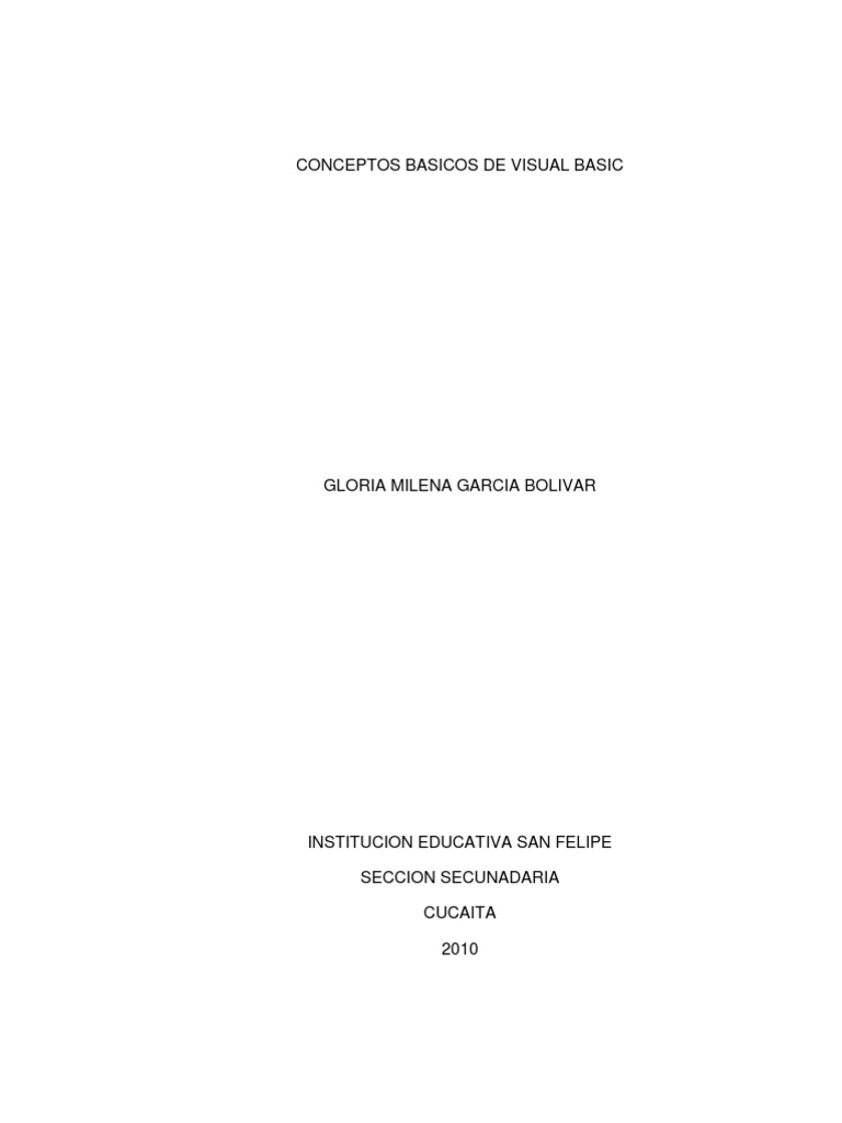 Conceptos Basicos de Visual Basic | PDF | Básico | Entorno de desarrollo integrado