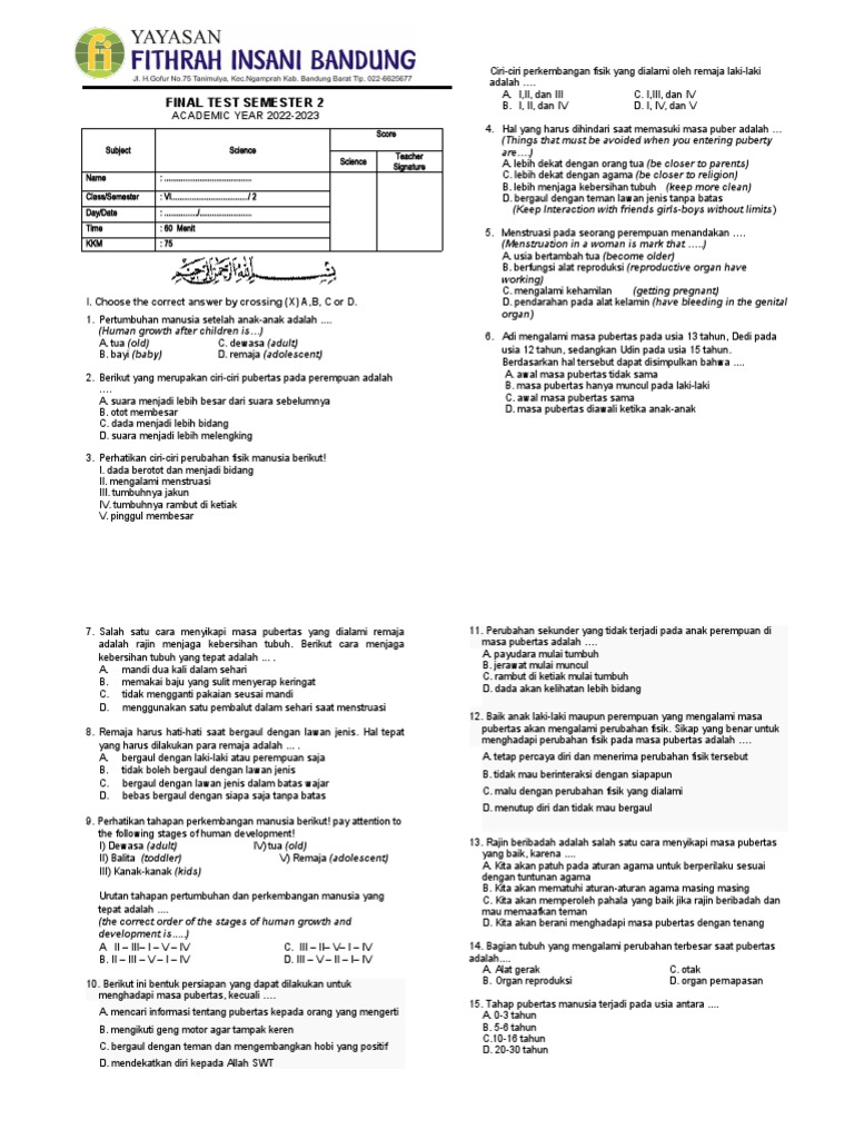 Kls 6 - PAT IPA - SMT 2 - 2022-2023 | PDF