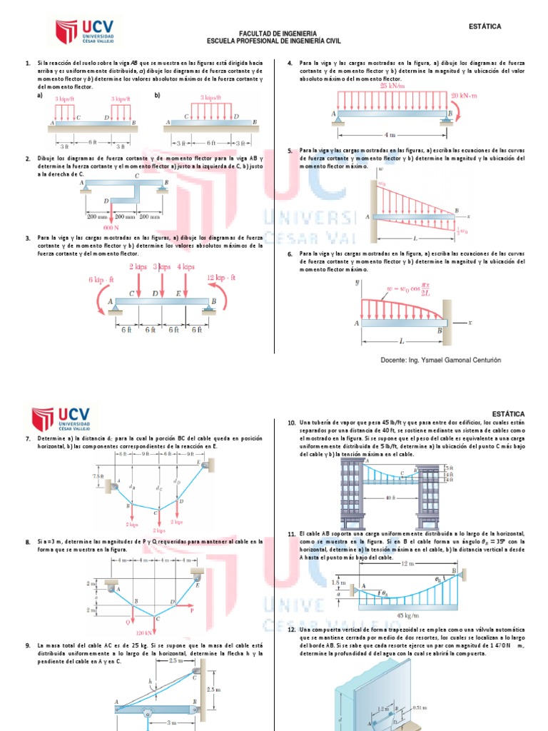 Lab Estática | PDF | Viga (Estructura) | Fuerza
