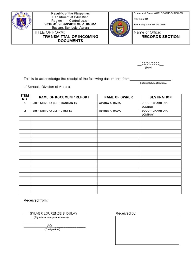SBFP Menu Cycle | PDF