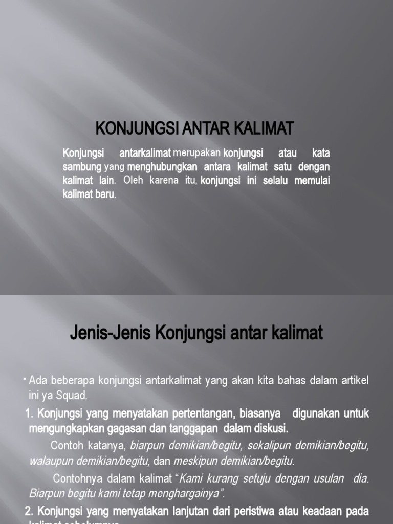 Konjungsi Antar Kalimat | PDF