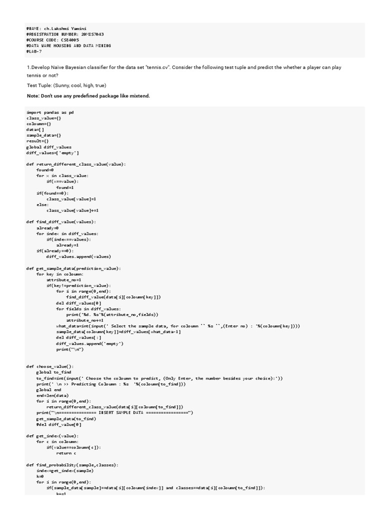 20mis7043 Lab 7 Ipynb Colaboratory Pdf Applied Mathematics Statistics