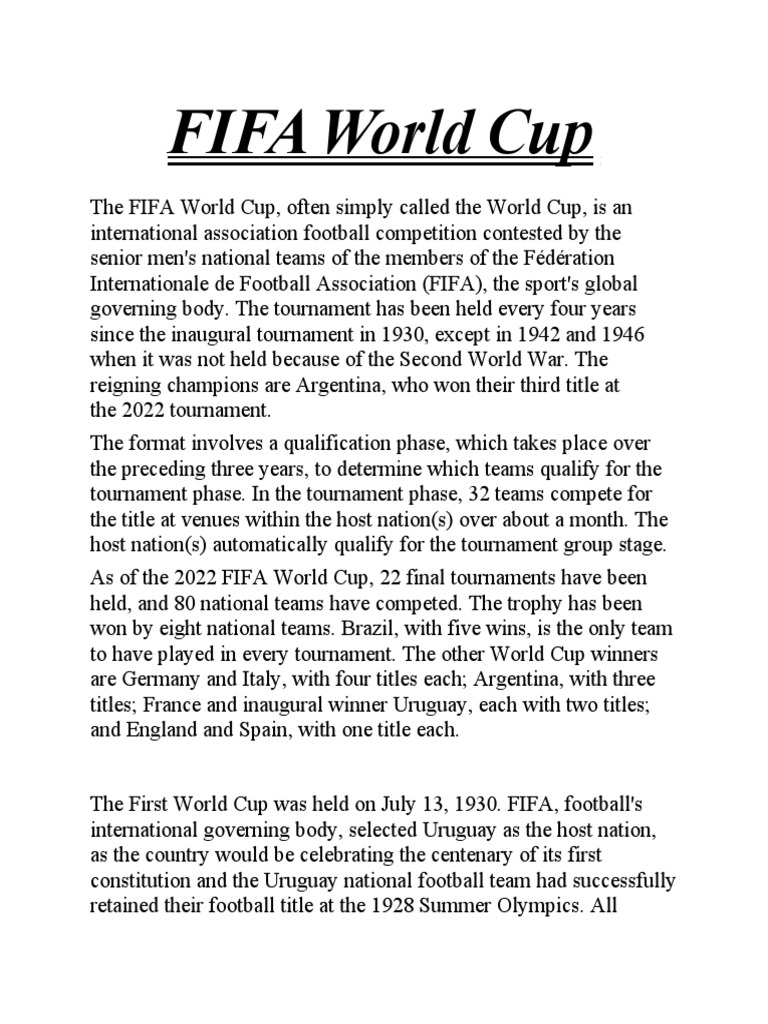 FIFA World Cup | PDF | Fifa World Cup | England National Football Team