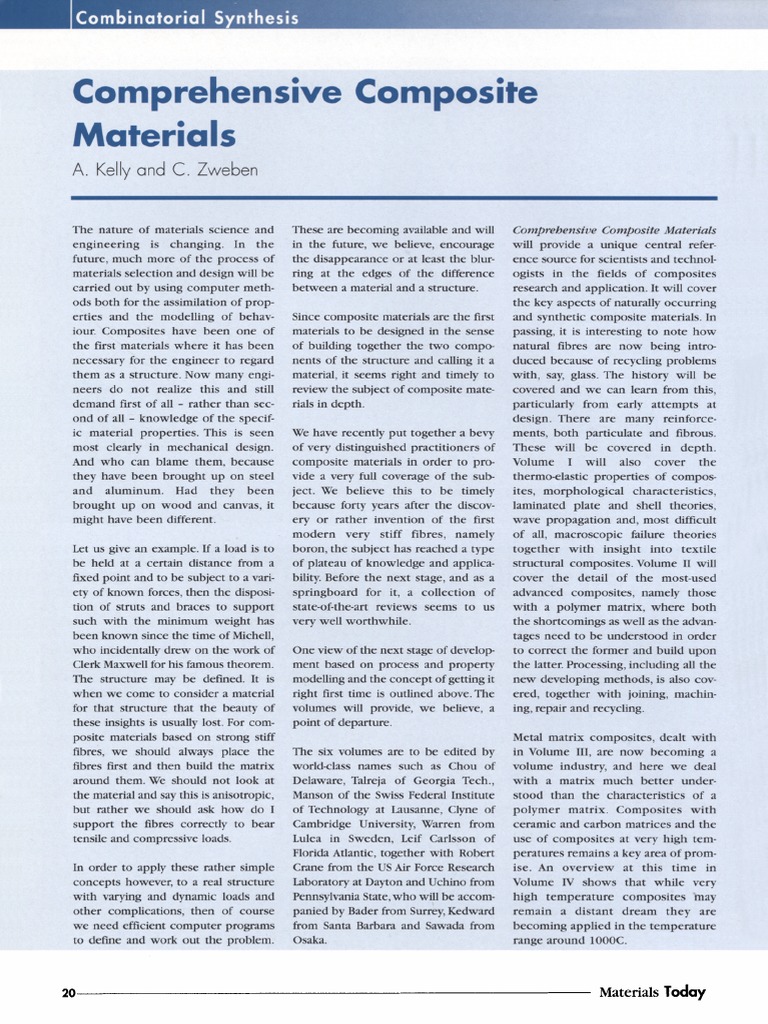 Comprehensive Composite Materials | PDF | Composite Material | Materials