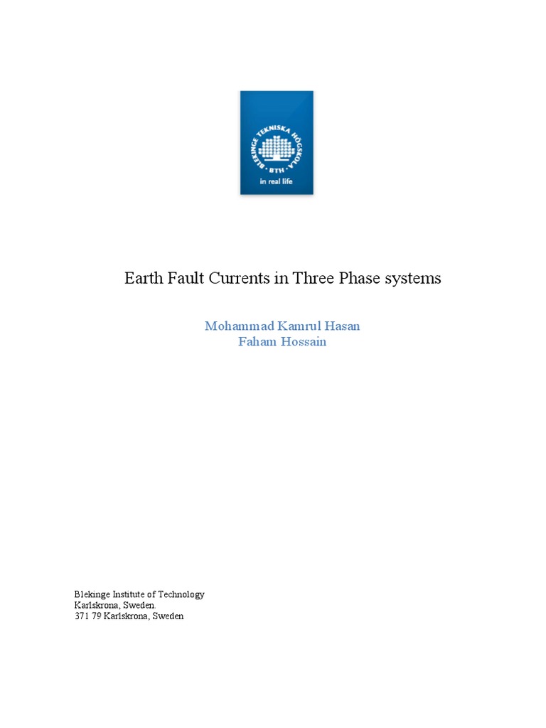 Earth Fault Currents In Three Phase Systems Pdf Relay Inductor