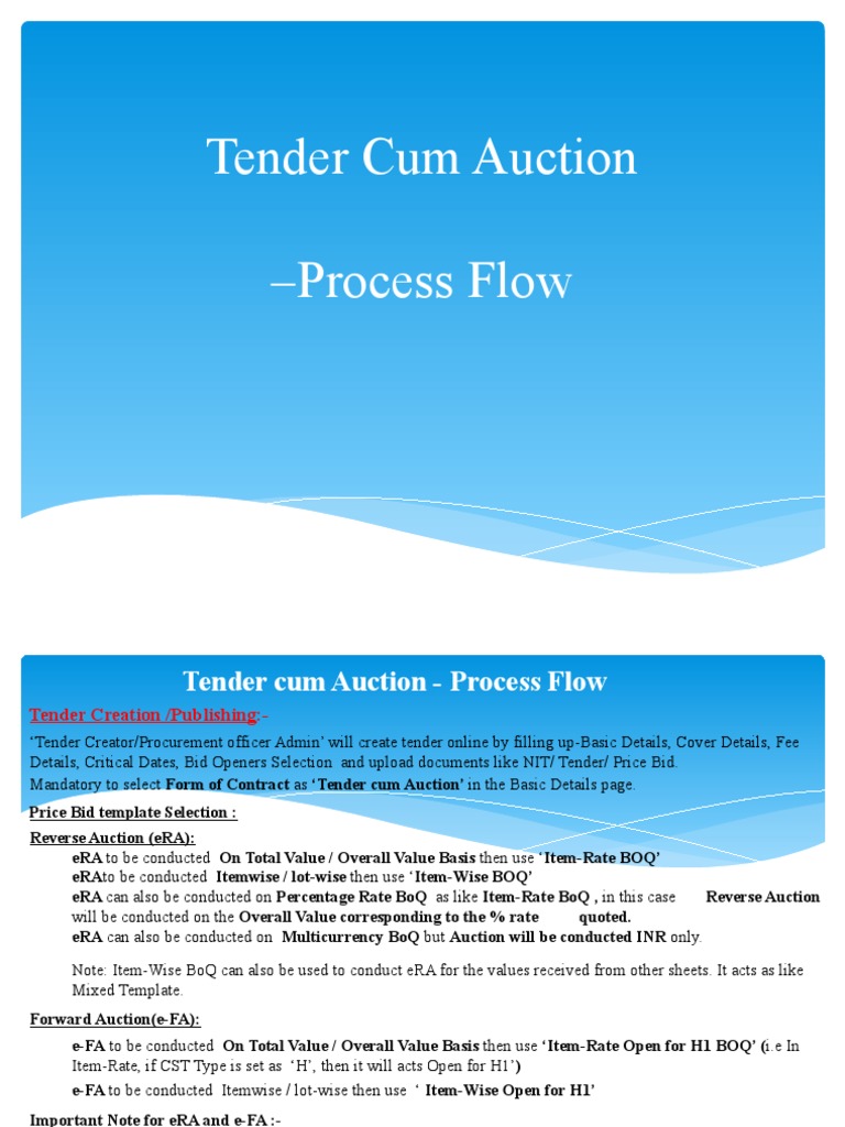B Tender-Cum-Auction - Process Flow | PDF | Auction | Business Process