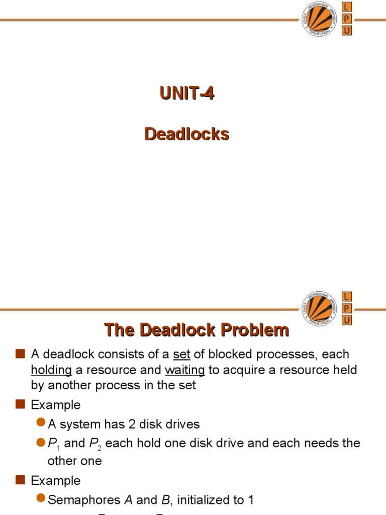 Unit4 Deadlocks | PDF | Process (Computing) | Concurrent Computing Unit4 Deadlocks | PDF | Process (Computing) | Concurrent Computing