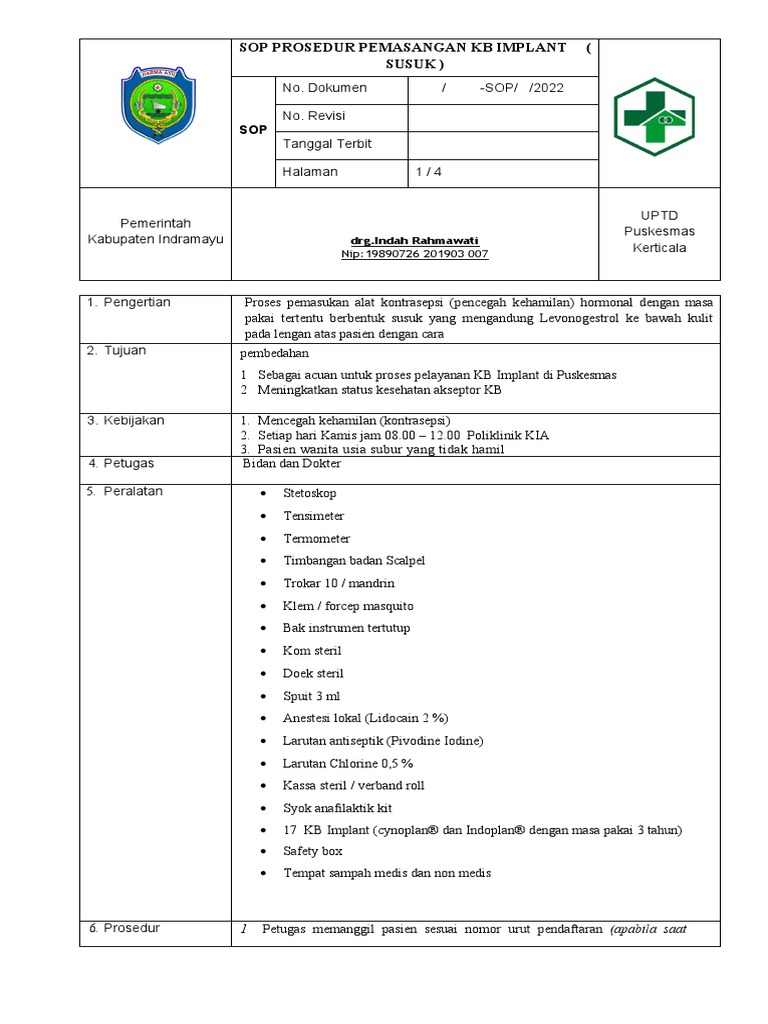 Sop KB Implant | PDF