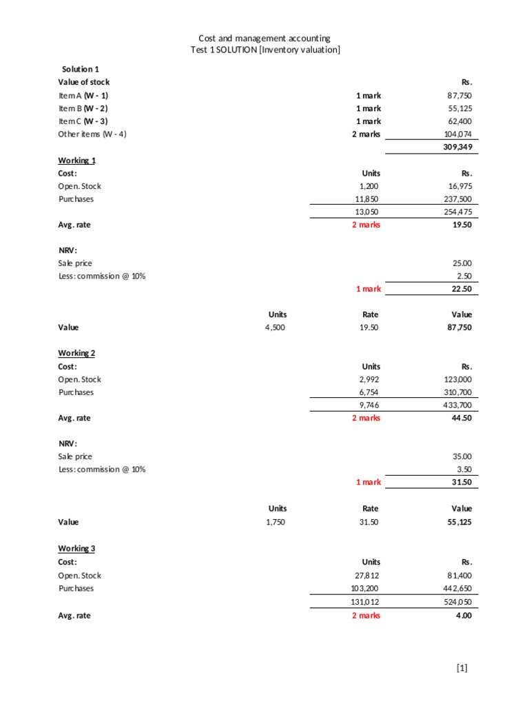 Cma Pac Inventory Valuation Test Sol | Download Free PDF | Inventory ...